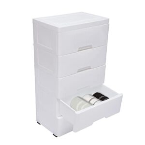 Storage Cabinet, Tall Plastic Drawers Dresser, Large Capacity Closet Drawers Organizer for Clothes Playroom Bedroom Furniture