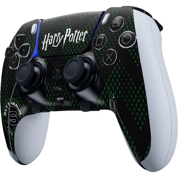 Skinit Gaming Decal Skin Compatible with PS5 DualSense Edge Pro Controller - Officially Licensed Warner Bros Team Slytherin Design