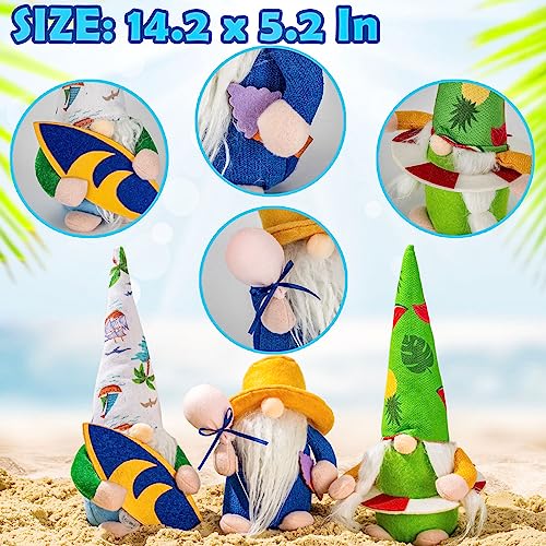 DraMosary 3PCS Beach Gnomes Summer Gnomes Plush Swedish Gnomes Decorations Handmade Housewarming Gift Gnomes Nisse Scandinavian Tomte Elf World Dwarf Hawaii Home Household Farmhouse Gift Decor