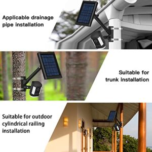 HOLACA 2-in-1 Pole Mounting Bracket for Ring Solar Panel, Spotlight Cam Pro/Plus and Stick Up Cam Battery/Wired Outdoor Mount Accessories for Ring SuperSolar Panel (Black)