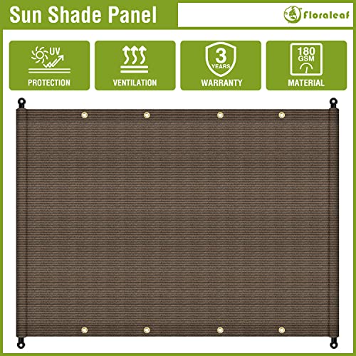 FLORALEAF Pergola Shade Brown Cover Universal Replacement Canopy for Outdoor Patio Porch Backyard Gazebo with Grommets Weighted Rods 8'×12'