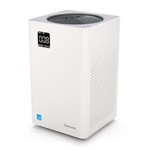 kenmore pm2010 air purifier with h13 true hepa filter, covers up to 1200 sq.foot, 24db silentclean 3-stage hepa filtration system, 5 speeds for home large room, kitchens & bedroom