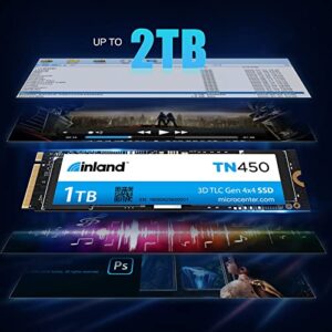 INLAND TN450 Internal Gaming PC NVMe SSD 1TB PCIe 4.0 M.2 GEN4 x 4 2280 Solid-State Drive, Up to 5,000 MB/s, 3D TLC NAND