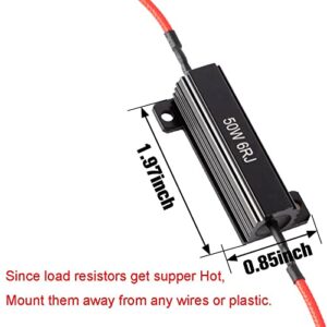 iBrightstar 50W 6ohm Load Resistors - Fix Blink Error Code - 4PCS (Black)