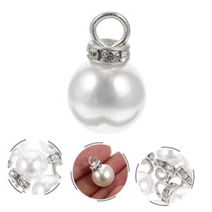 Pearl Pendant Pearl Dangle Earrings Pearl Pendant Necklace Drop Pearl Earrings 100pcs Pearl Charm Pearl Dangle Charms Imitation Peal Pendant Charms Bracelet Making Kit DIY Pendant