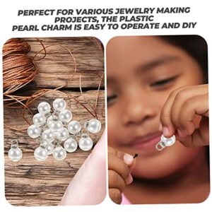 Pearl Pendant Pearl Dangle Earrings Pearl Pendant Necklace Drop Pearl Earrings 100pcs Pearl Charm Pearl Dangle Charms Imitation Peal Pendant Charms Bracelet Making Kit DIY Pendant