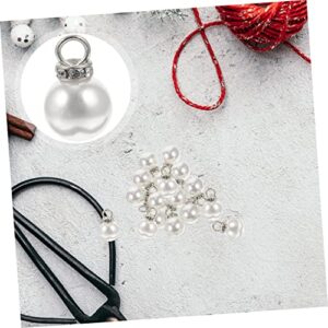 Pearl Pendant Pearl Dangle Earrings Pearl Pendant Necklace Drop Pearl Earrings 100pcs Pearl Charm Pearl Dangle Charms Imitation Peal Pendant Charms Bracelet Making Kit DIY Pendant