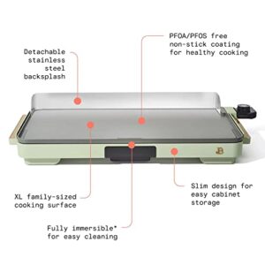 Beautiful 12" x 22" Extra Large Griddle, by Drew Barrymore (Sage Green)