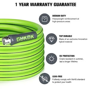 GUKOK Garden Hose 5/8 in. x 75 ft, Heavy Duty, Lightweight Water Hose, 3/4 Solid Male Female Fittings,Drinking Water Safe, 600 Burst PSI