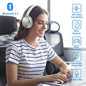 Srhythm NC35 Noise Cancelling Headphones Wireless Bluetooth 5.3 Bundle with NiceComfort 25Pro Active Noise Cancelling Headphones Wireless,Bluetooth Headset with Game Mode