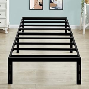 GreenForest Twin Bed Frame Quick Lock Heavy Duty Metal Platform and Queen Bed Frame with Headboard