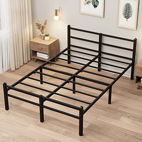 GreenForest Twin Bed Frame Quick Lock Heavy Duty Metal Platform and Queen Bed Frame with Headboard