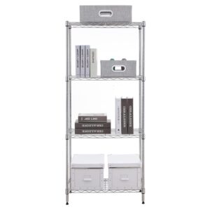 MZG Steel Heavy Duty 4-Tier Utility Shelving Unit Steel Organizer Wire Rack for Home,Kitchen,Office (24-in W x 14-in D x 53-in H)