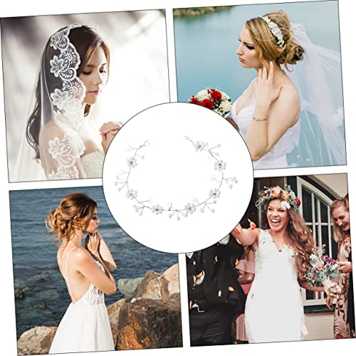 FOMIYES 1pc Headband Hair Pieces for Women Party Accessory Wedding Hairband Pearl Tiara Featival Photo Prop Women Peal Hair Accessories Headpiece for Women Pearl Crystal Headpiece White