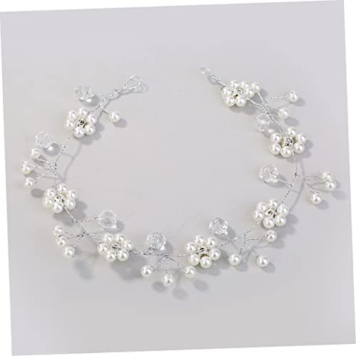 FOMIYES 1pc Headband Hair Pieces for Women Party Accessory Wedding Hairband Pearl Tiara Featival Photo Prop Women Peal Hair Accessories Headpiece for Women Pearl Crystal Headpiece White