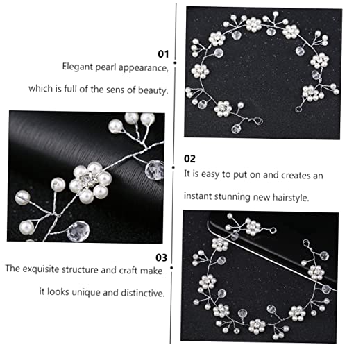 FOMIYES 1pc Headband Hair Pieces for Women Party Accessory Wedding Hairband Pearl Tiara Featival Photo Prop Women Peal Hair Accessories Headpiece for Women Pearl Crystal Headpiece White