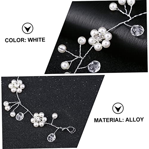 FOMIYES 1pc Headband Hair Pieces for Women Party Accessory Wedding Hairband Pearl Tiara Featival Photo Prop Women Peal Hair Accessories Headpiece for Women Pearl Crystal Headpiece White