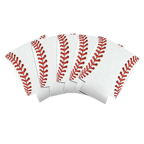 Neoprene Baseball Can Coolers Sleeves: 16PCS Beer Bottle Cup Insulator Can Sleeves for Beer Reusable Baseball Lovers Gifts for Hot and Cold Drinks Soda Game Party