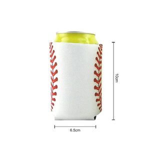 Neoprene Baseball Can Coolers Sleeves: 16PCS Beer Bottle Cup Insulator Can Sleeves for Beer Reusable Baseball Lovers Gifts for Hot and Cold Drinks Soda Game Party