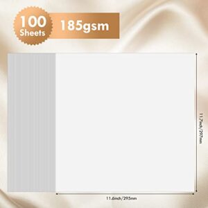 Kosiz 100 Sheets White Cardstock Paper 11.6 x 11.7'' 185 GSM 70 lb Card Stock Smooth Printer Cardstock for Arts Scrapbooking Wedding Invitations Menus Business Greeting Cards, 98 Brightness