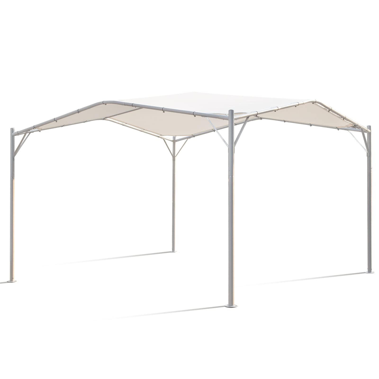 Joyside 11.5FT x 11.5FT Pergola for Outdoor, Patio Gazebo with Metal Frame and Top Canopy, Backyard Sun Shelter with Sun Shade on Top, Pergola with Sturdy Structure for Lawn, White