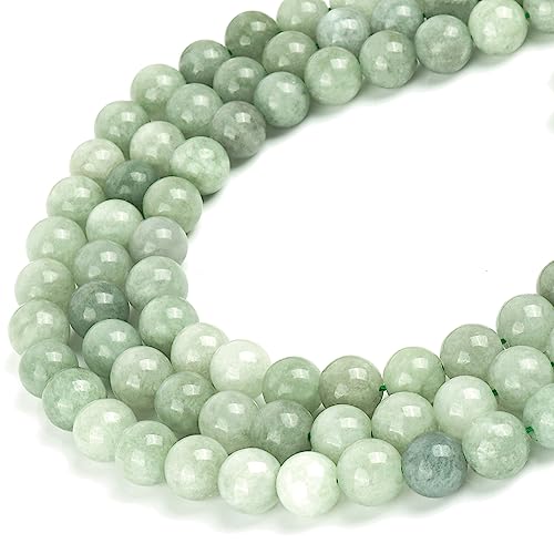 AIXPROBEAD 100pcs 8mm Burmese Jade Natural Gemstone Beads for Jewelry Making Loose Round Stone Beads for DIY Bracelets and Necklaces