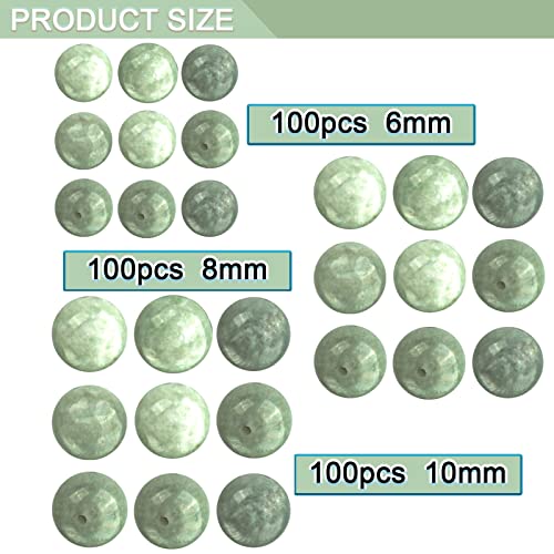 AIXPROBEAD 100pcs 8mm Burmese Jade Natural Gemstone Beads for Jewelry Making Loose Round Stone Beads for DIY Bracelets and Necklaces