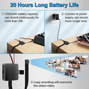 Spy Camera Hidden Camera 20-Hour Battery Life, WiFi Wireless Mini Hidden Camera, 1080P DIY Portable Pocket Button Cam Covert Camera for Home Security Surveillance with Motion Detection