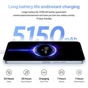 UMIDIGI G3 MAX 8+128GB Android 13 Unlocked Cell Phone,50MP Ultra-Clear AI Camera Smartphone,6.6-inch FHD Display Android Phone,5150mAh Massive Battery Mobile Phone Support Expandable Up to 1TB