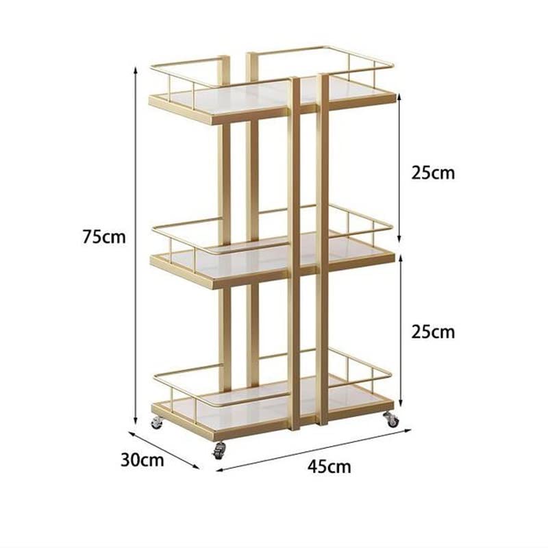 QUANJJ Trolley Kitchen Storage Rack Nail Shop Storage Basket Removable Storage Cart