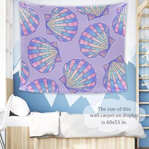 Beautiful Rainbow Peal Shell Wall Hanging Tapestries, Tapestry Wall Art Home Decor for Living Room Bedroom Dorm, 60x51 in