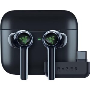 razer new hammerhead pro hyperspeed wireless gaming earbuds for pc, playstation, switch, mobile: adjustable anc - fast wireless charging case - 30 hr battery - bluetooth 5.3 - chroma rgb - black