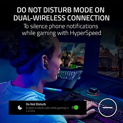 Razer New Hammerhead Pro HyperSpeed Wireless Gaming Earbuds for PC, Playstation, Switch, Mobile: Adjustable ANC - Fast Wireless Charging Case - 30 Hr Battery - Bluetooth 5.3 - Chroma RGB - Black