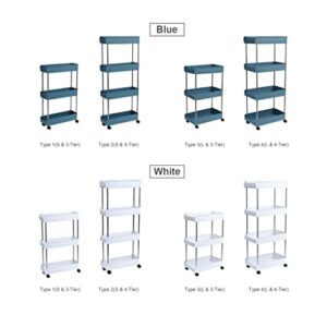 QUANJJ Kitchen Trolley 3/4 Tier Bedroom Snacks Cart Bathroom Storage Rack with Wheels Househlod Standing Shelf (Color : E, Size : 1pcs)