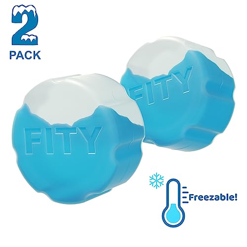 FITY FREEZE (2 Pack) - A Freezable 12oz can Adapter for 16oz Can Coolers Tall Koozie Beer Soda Drink Cooler Cozy Insulator Spacer Extension, Compatible with YETI MiiR CamelBak BruMate (Blue)