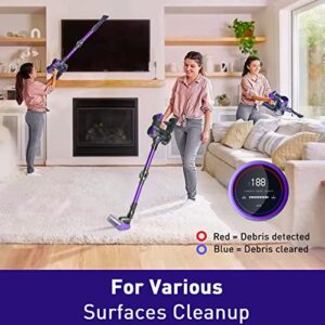 Nicebay Cordless Vacuum Cleaner, 25kPa Suction 280W Brushless Motor Cordless Stick Vacuum, Digital Touchscreen Up to 50min Runtime, 4 in 1 Lightweight Vacuum for Home Pet Hair Carpet Hard Floor