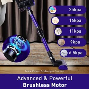 Nicebay Cordless Vacuum Cleaner, 25kPa Suction 280W Brushless Motor Cordless Stick Vacuum, Digital Touchscreen Up to 50min Runtime, 4 in 1 Lightweight Vacuum for Home Pet Hair Carpet Hard Floor