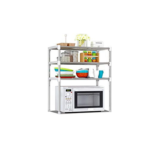 JAHH Microwave Shelf Rack Kitchen Shelf Spice Rack Multifunctional Kitchen Storage Rack Bathroom Organizer Shelf Book Shoes Shelving