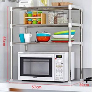 JAHH Microwave Shelf Rack Kitchen Shelf Spice Rack Multifunctional Kitchen Storage Rack Bathroom Organizer Shelf Book Shoes Shelving