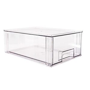 oba method durable clear 10 x 13.75 x 5.5 acrylic large stackable storage container drawer