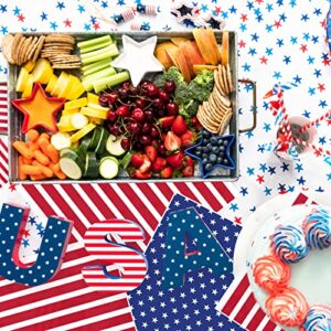 Whaline 200Pcs Patriotic Wax Paper Sheets Stars and Stripes Food Wrapping Tissue Red Blue Wrapping Paper 4th of July Paper Basket Liners for Independence Day Home Baking Party Supplies, 8.3 x 9.8 In