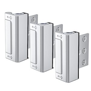 lvyesea 3pcs door reinforcement lock, door locks for kids safety, door safety locks from inside, withstand 800lbs force - enhance home security, door lock security, aluminum construction (silver)