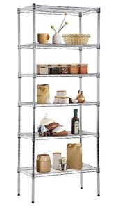 yykokocat metal shelving unit detachable storage rack with 8 leveling feet adjustable storage shelves wire shelves for storage kitchen garage, 900lb capacity, 59" h x 23" l x 14" d, chrome