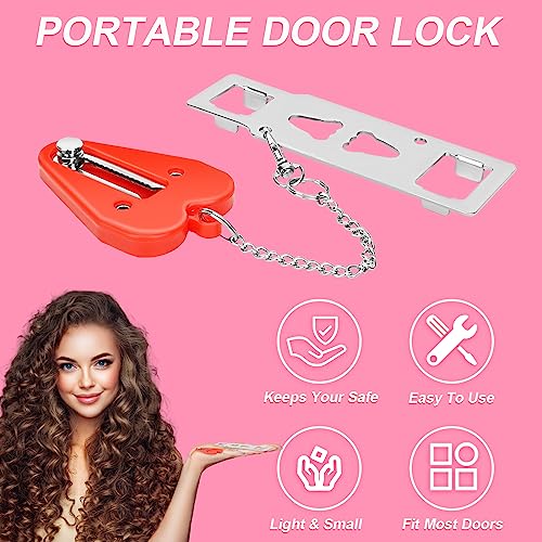 Portable Door Lock,Hotel Door Locks for Travelers,Door Lock Security,Door Lock Latch for Additional Privacy and Safety,Travel Lockdown Locks for Traveling, Hotel, Home, Apartment, School (2 Pack)