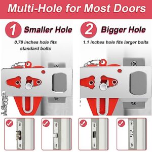 Portable Door Lock,Hotel Door Locks for Travelers,Door Lock Security,Door Lock Latch for Additional Privacy and Safety,Travel Lockdown Locks for Traveling, Hotel, Home, Apartment, School (2 Pack)