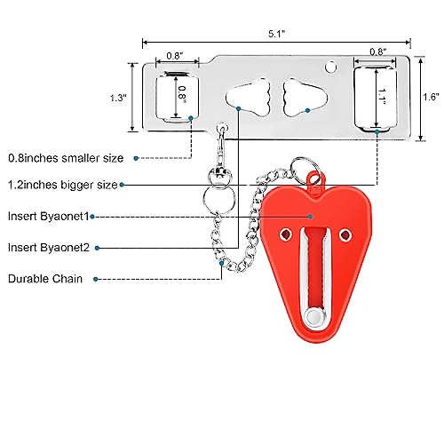 Portable Door Lock,Hotel Door Locks for Travelers,Door Lock Security,Door Lock Latch for Additional Privacy and Safety,Travel Lockdown Locks for Traveling, Hotel, Home, Apartment, School (2 Pack)