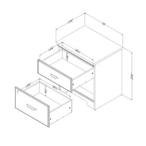 KFJBX 2 Drawer Bedside Cabinet Multifunctional Storage Cabinet Storage Box Storage Rack