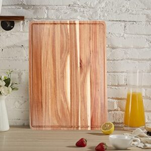 Extra Large Acacia Wood Cutting Board for Kitchen, 24 x 18 Inch Large Butcher Block Chopping Board with Juice Groove, Thick Wood Cutting Boards Carving Board for Turkey Meat Vegetables BBQ