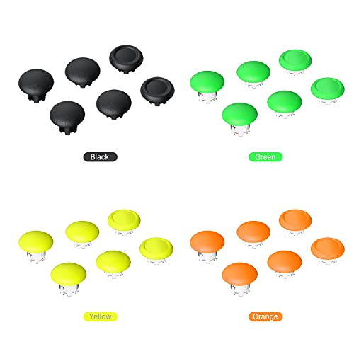 6 Stick Caps for PS5 Dualsense Edge Controller, Playstation 5 Pro Controller Accessories Stick Module Caps (Yellow)