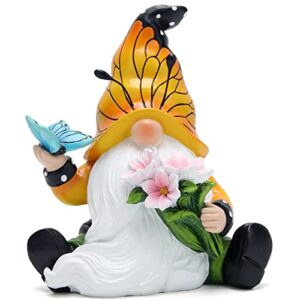 hodao spring and summer decorations butterfly decor figurines 6“h irish dwarf elf indoor home decor yard gnome decorations gnome collector's gift